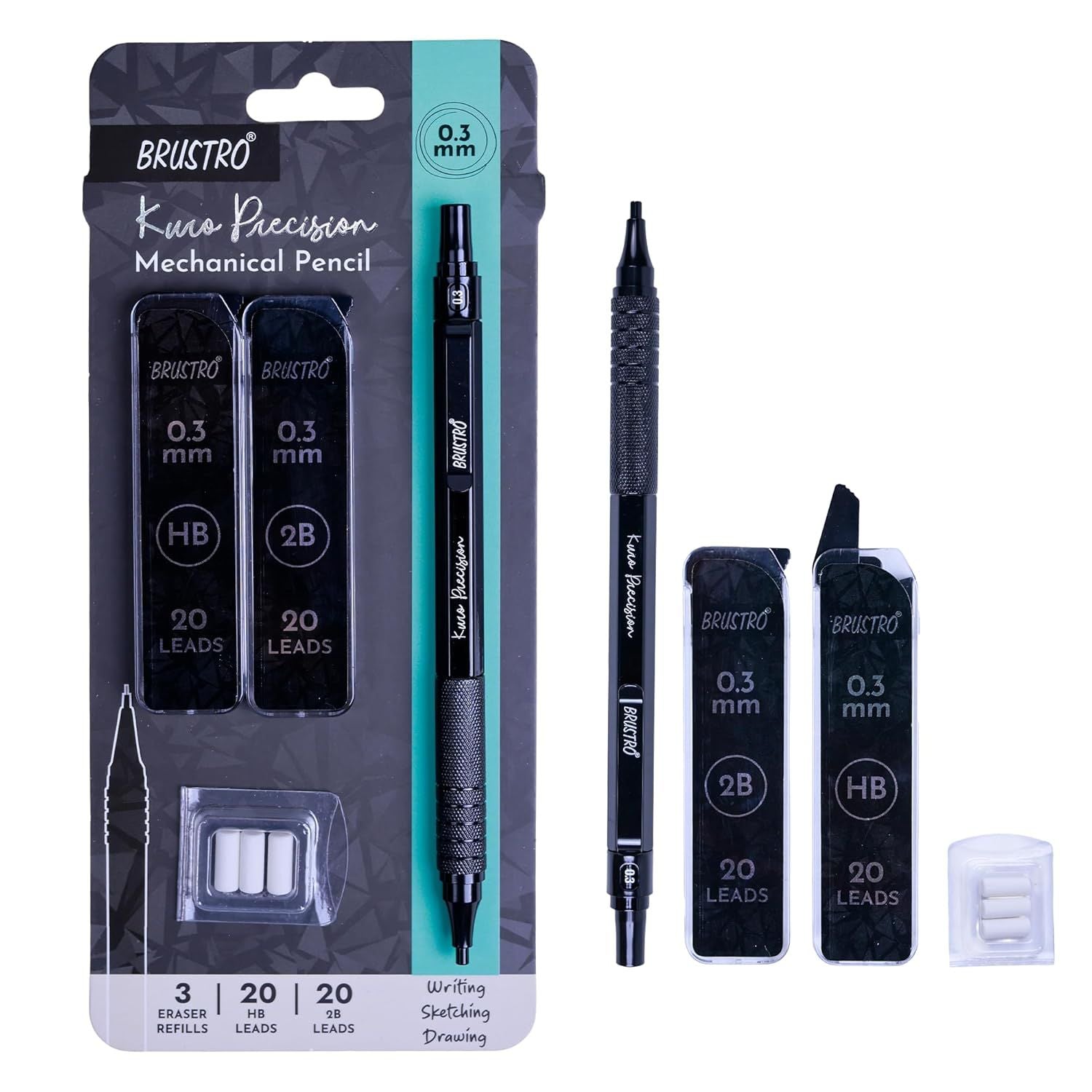 Brustro Kuro Precision Mechanical Pencil | Tip Size - 0.7mm With 20 ...